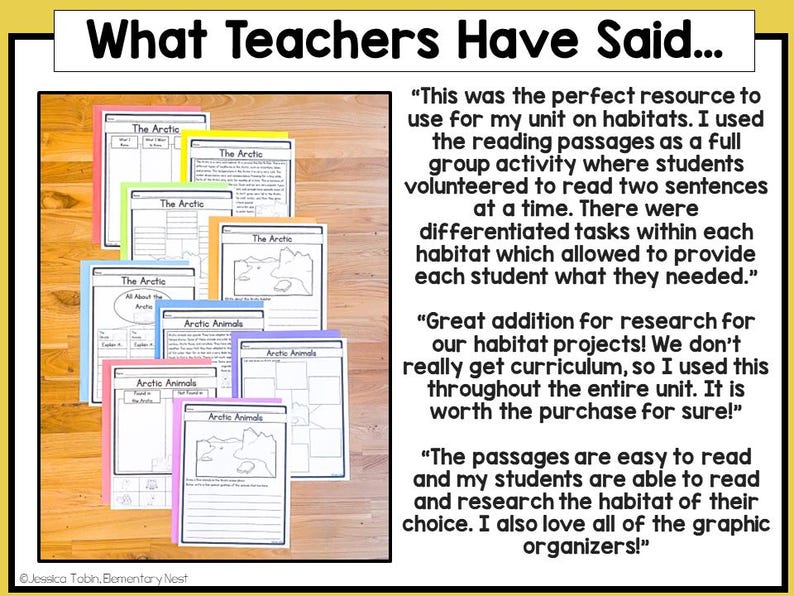 Habitats Worksheets and Reading Passages and Review, Animal Habitats ...