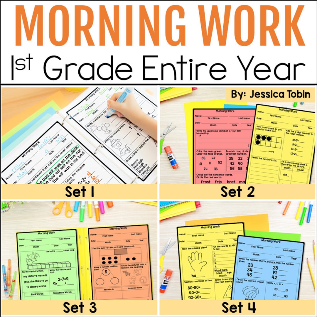 First Grade Morning Work, ELA & Math Morning Work 1st Grade Spiral ...