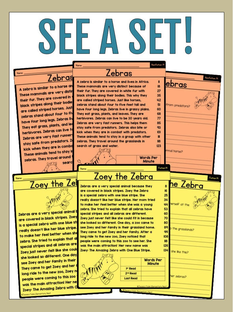 Animals Reading Fluency Passages With Comprehension & Reading Fluency ...
