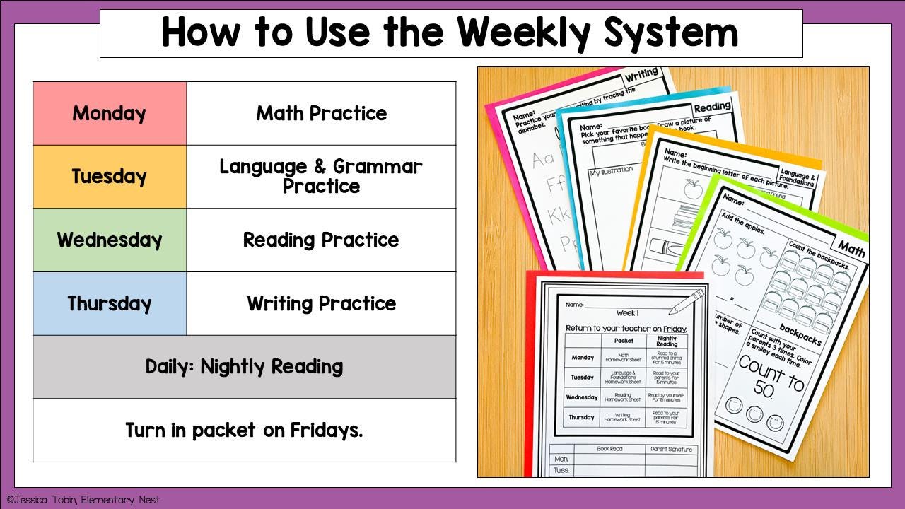 1st Quarter 1st Grade Homework With Folder Cover, ELA and Math Review ...