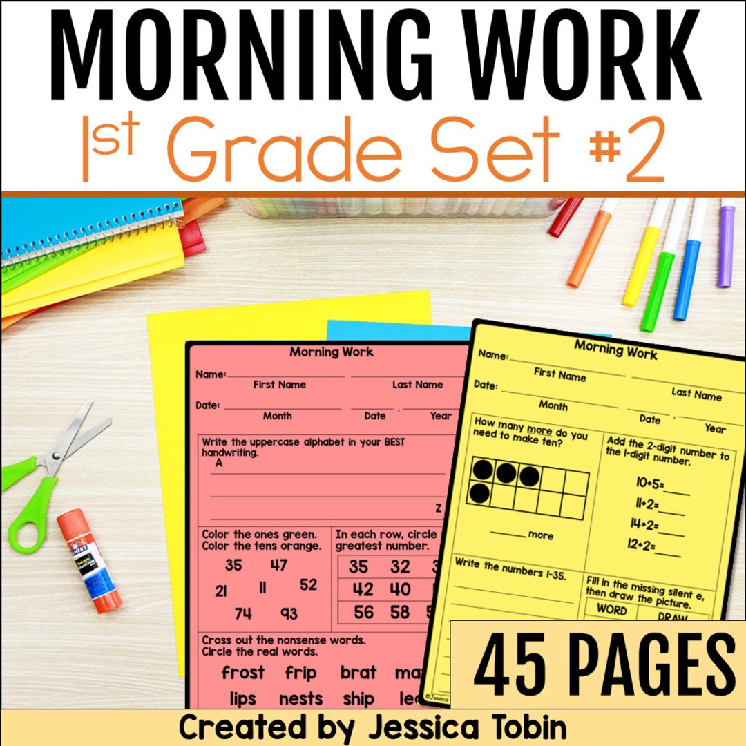 2nd Quarter First Grade Morning Work - Math, Grammar, and Reading ...