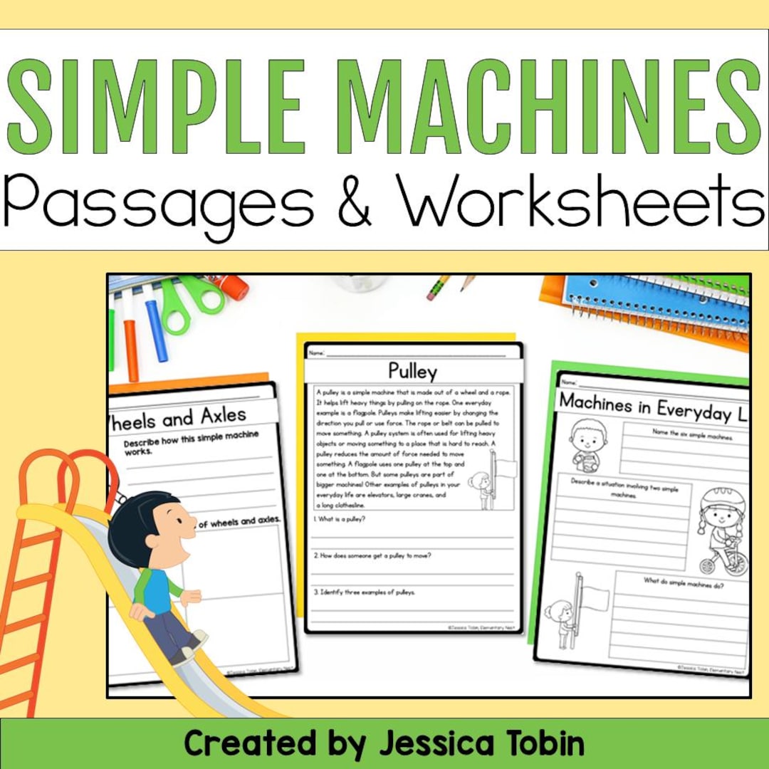 Simple Machines Worksheets: Science Reading Passages & Projects (PDF ...