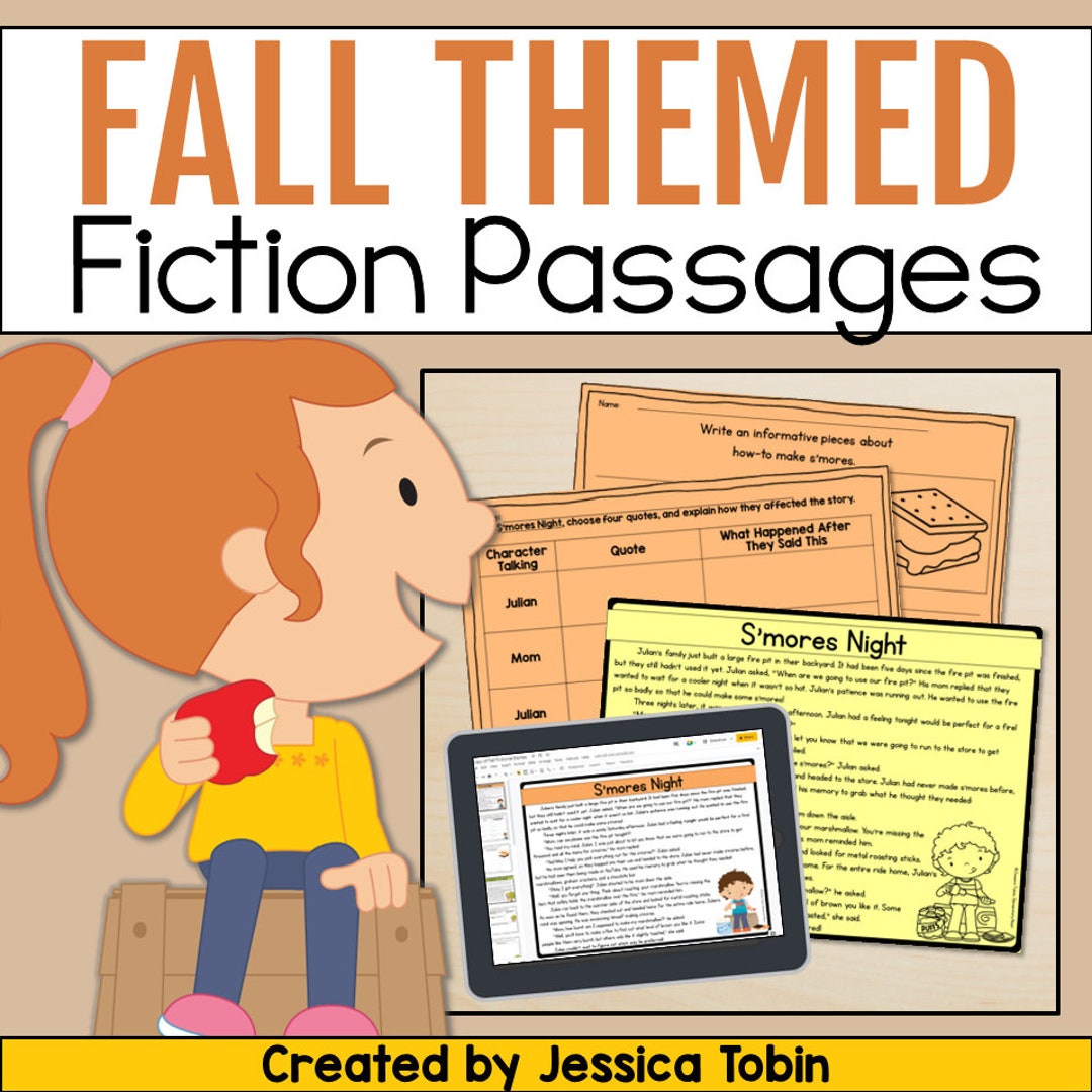 Fall Fiction Reading Comprehension Passages 2nd Grade 3rd Fun Fall ...