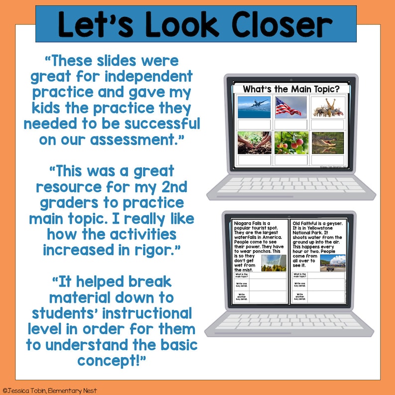 Digital Main Topic Intro Main Idea and Key Details Worksheets 1st 2nd ...