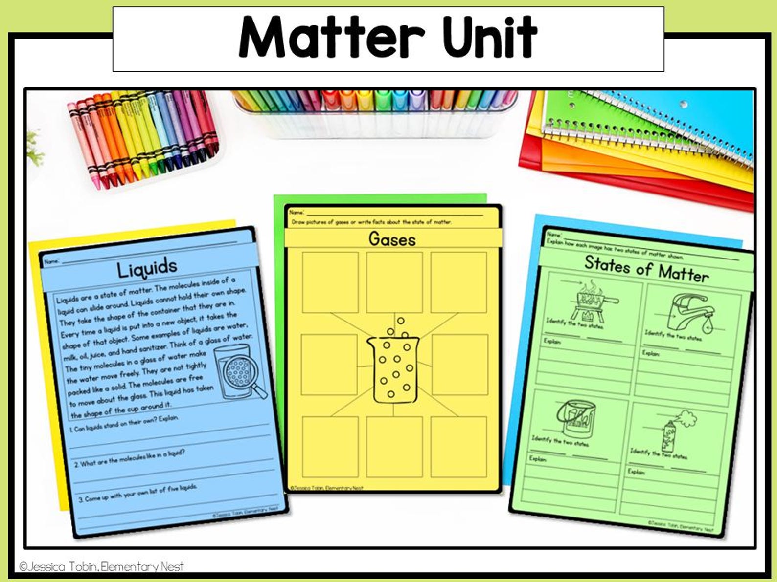 Matter, States of Matter Worksheets, Reading Passages - Properties of ...