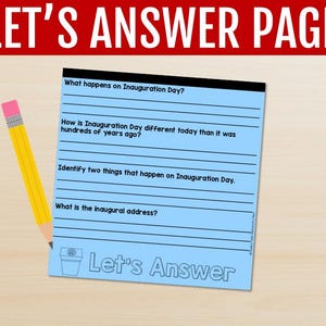 Inauguration Day Craft Reading Flip Book, Inauguration Day 2025 ...