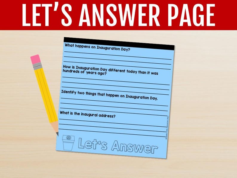 Inauguration Day Craft Reading Flip Book, Inauguration Day 2025 ...