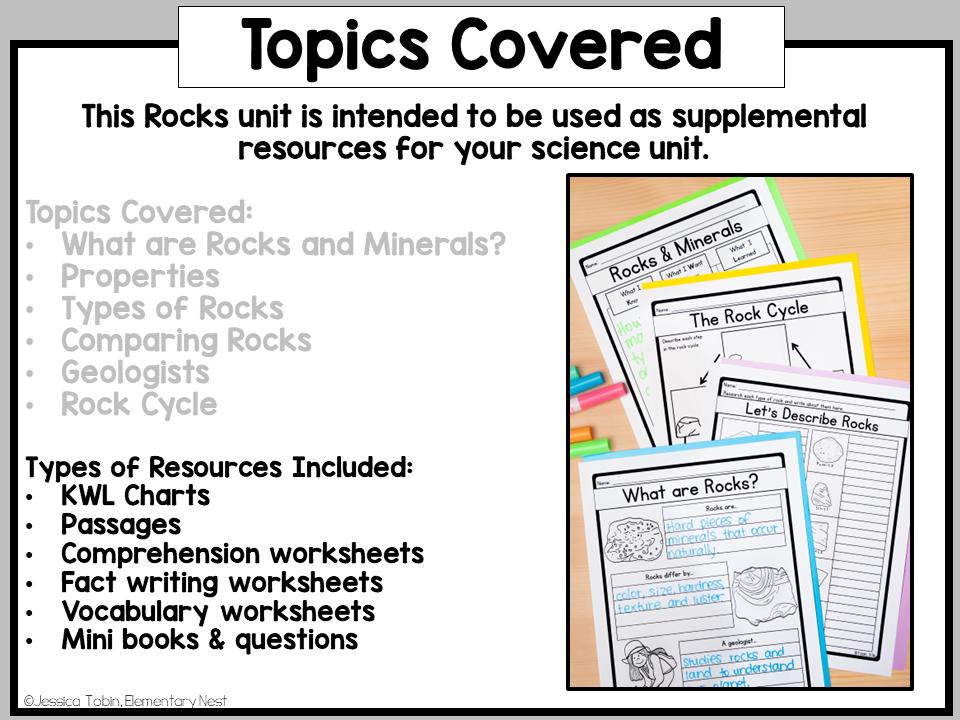 Rocks and Minerals Worksheets: Geology & Rock Cycle (PDF) - Etsy