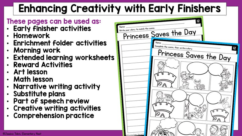 Fast Finisher Early Finishers Activities Creative Writing Math Review ...