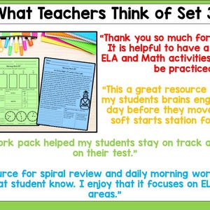 3rd Quarter Third Grade Morning Work - Math, Grammar, Reading Spiral ...