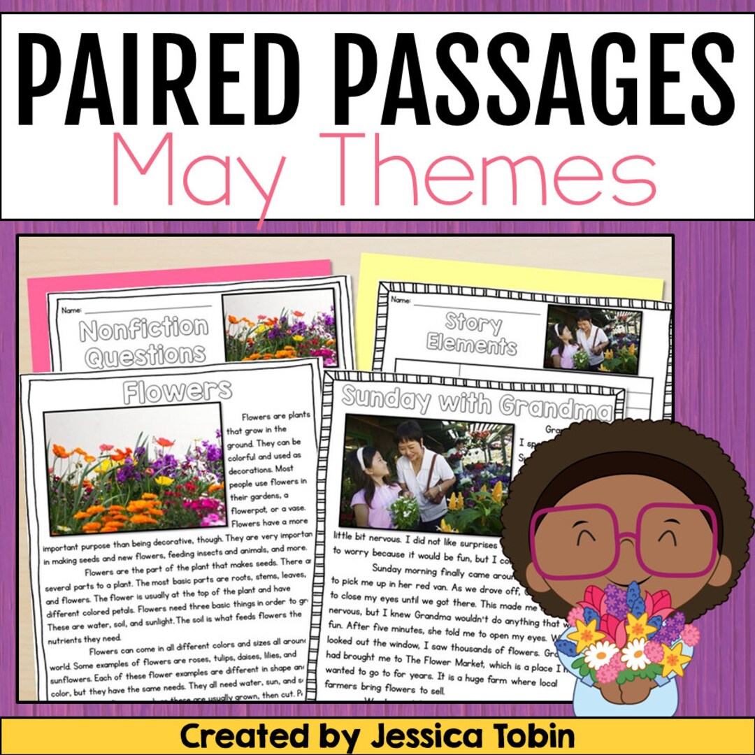 May Reading Paired Passages - Teacher Appreciation, Mother's Day ...
