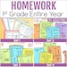 Homework, 1st Grade Homework, Weekly Homework W/ Homework Folder Cover ...