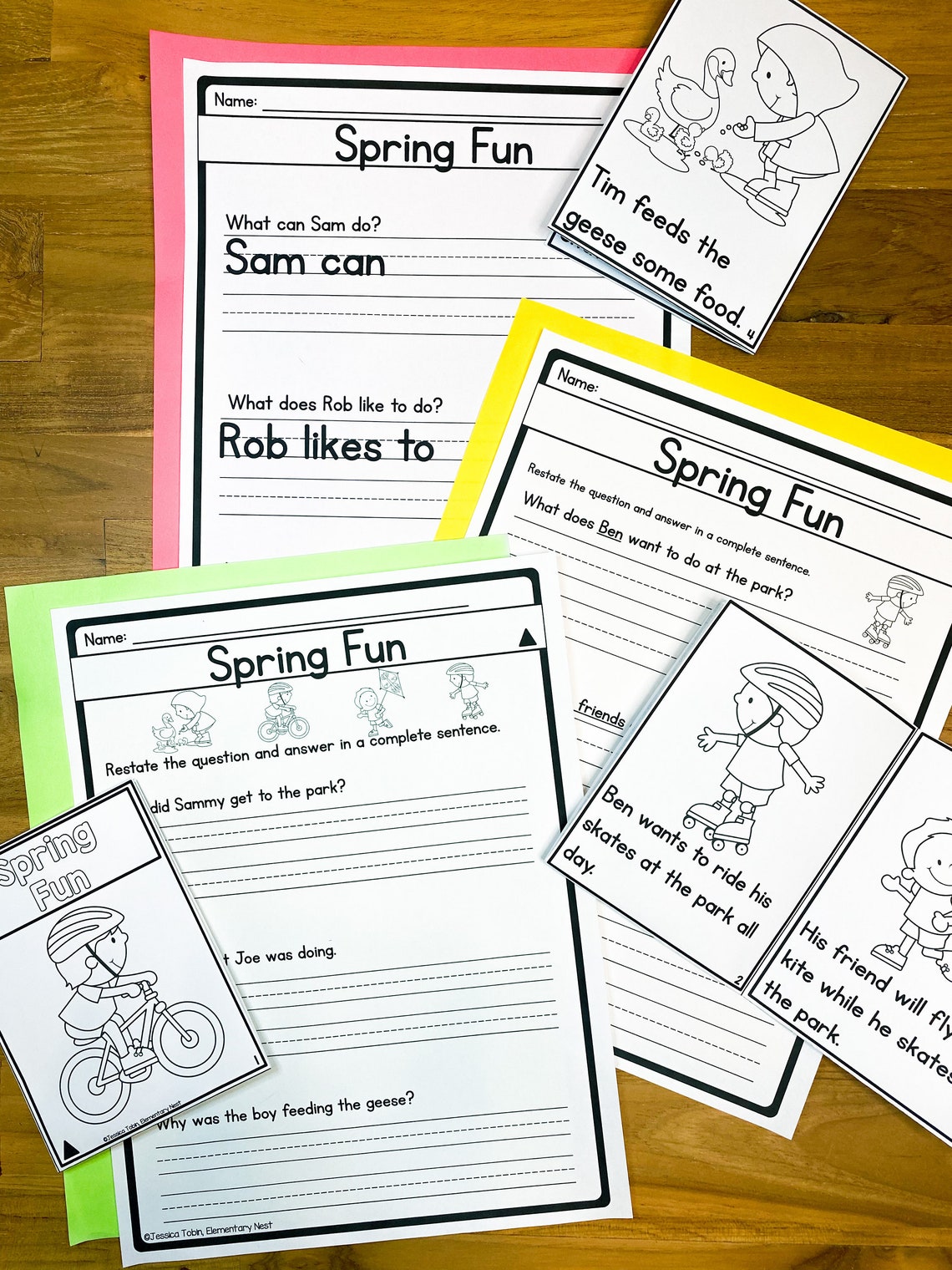 Spring Reading Activities - Spring Mini Book Readers Fiction ...