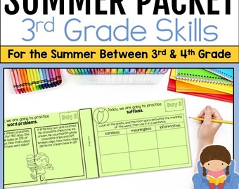 First Grade Summer Packet - Summer Review Packet - End of Year Fun Activity Pack for Homeschool ...
