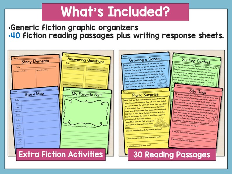 Reading Comprehension Passages & Questions 2nd Grade, Fiction Reading ...