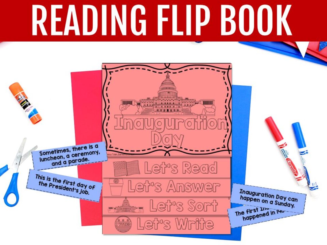 Inauguration Day Craft Reading Flip Book, Inauguration Day 2025 ...