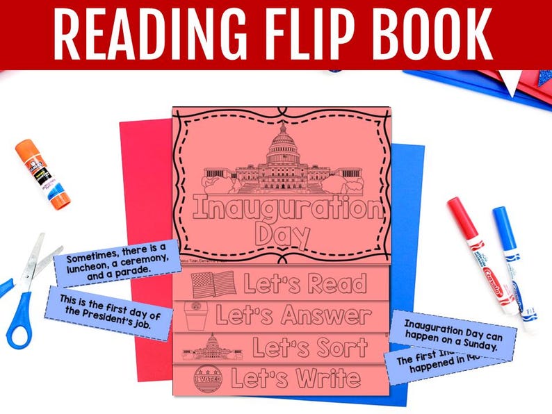 Inauguration Day Craft Reading Flip Book, Inauguration Day 2025 ...