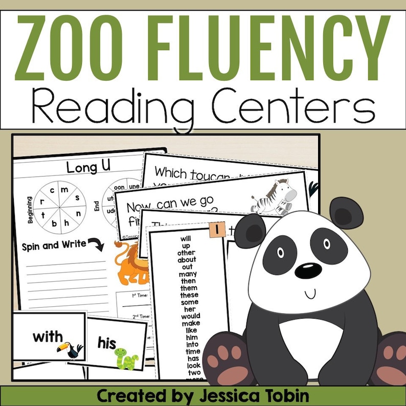 Animals Reading Fluency Practice Centers Oral Reading Fluency Skills ...