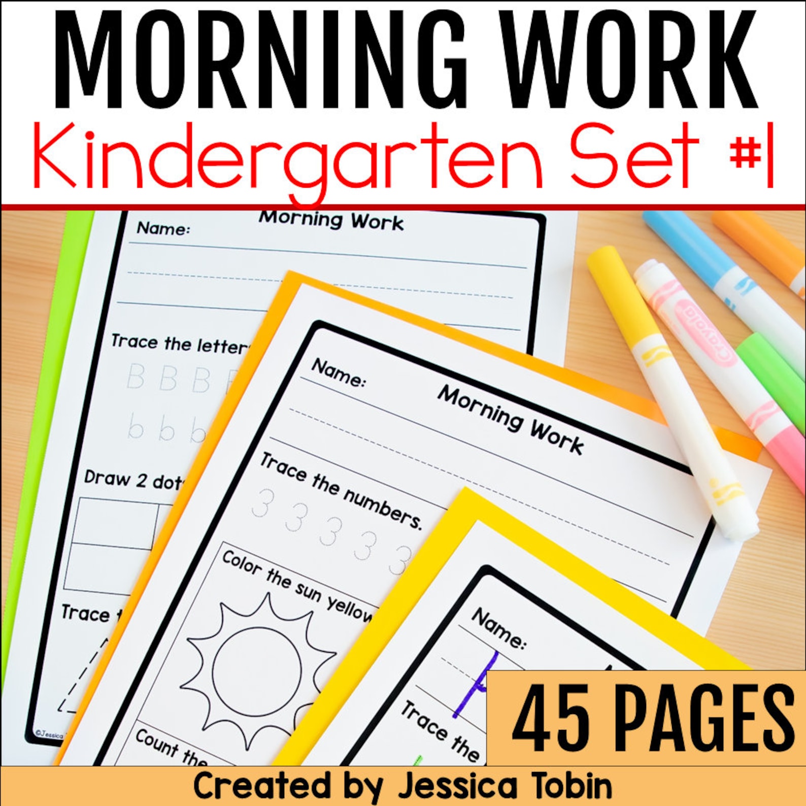1st Quarter Kindergarten Morning Work Packet, Kinder Morning Work Set 1 ...