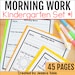 1st Quarter Kindergarten Morning Work Packet, Kinder Morning Work Set 1 ...