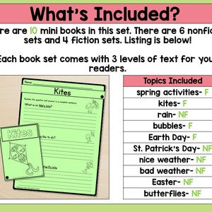 Spring Reading Activities - Spring Mini Book Readers Fiction ...