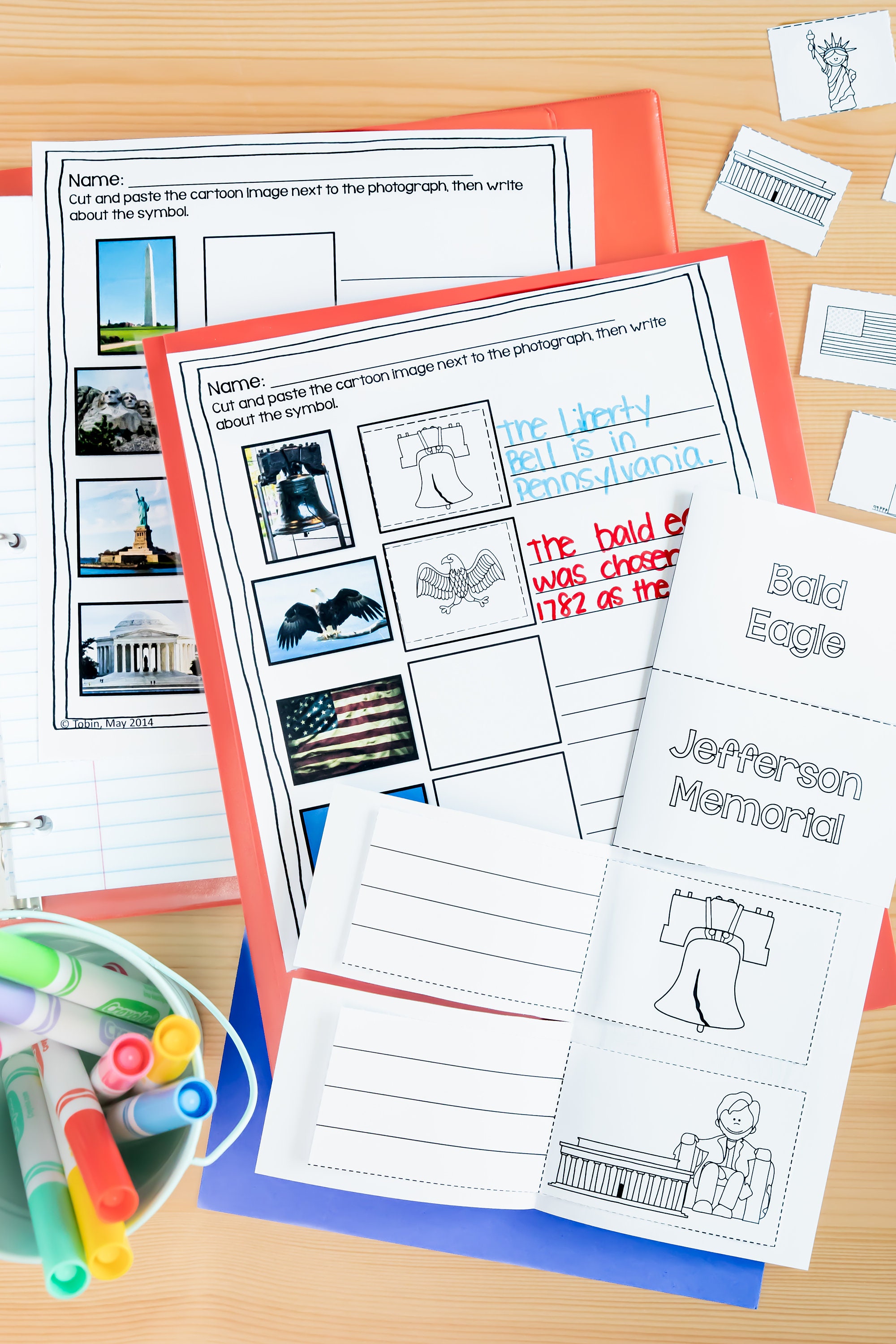 American Symbols Worksheets and Comprehension Reading Passages ...