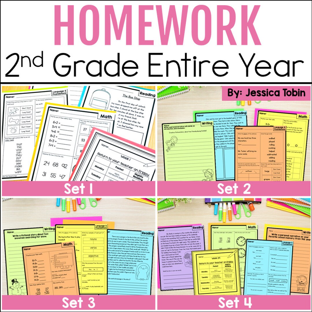 Homework, Homework Sheets With Homework Folder Labels, 2nd Grade ...
