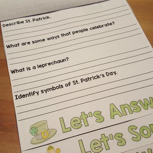St. Patrick's Day Reading and Writing Activities St Patricks Day Craft ...
