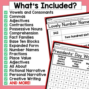 February Worksheets Math, Writing, Language Activities Valentine's Day ...