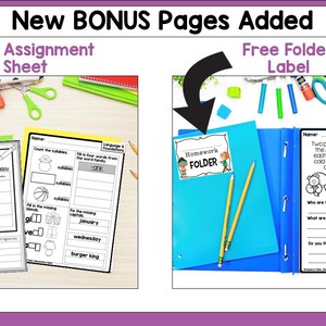 3rd Quarter 1st Grade Homework With Folder Cover, ELA and Math Review ...