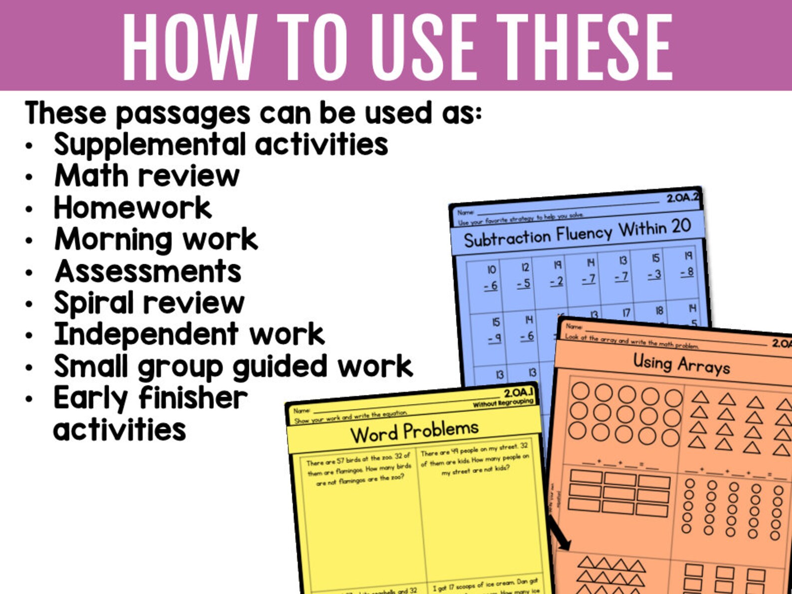 Addition and Subtraction With Regrouping 2nd Grade Worksheets and Word ...