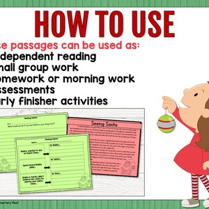 Christmas Reading Comprehension Passages With Writing Activities ...