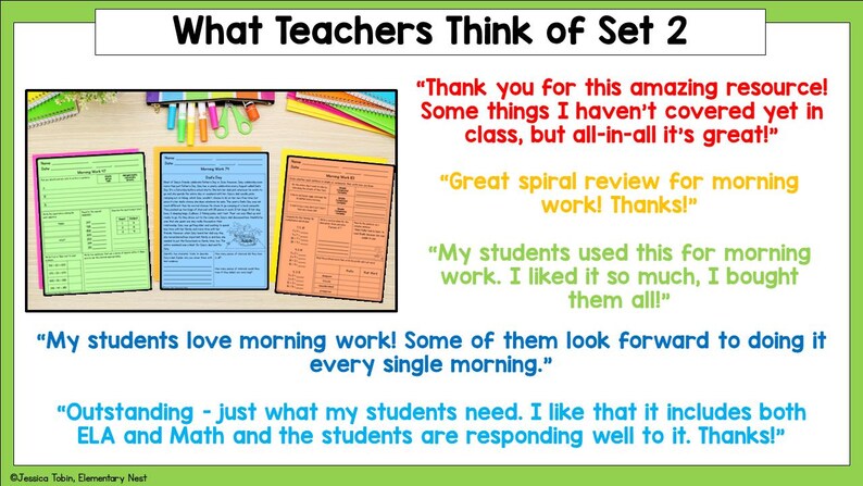 2nd Quarter Third Grade Morning Work, Math, Grammar, and Reading Review ...