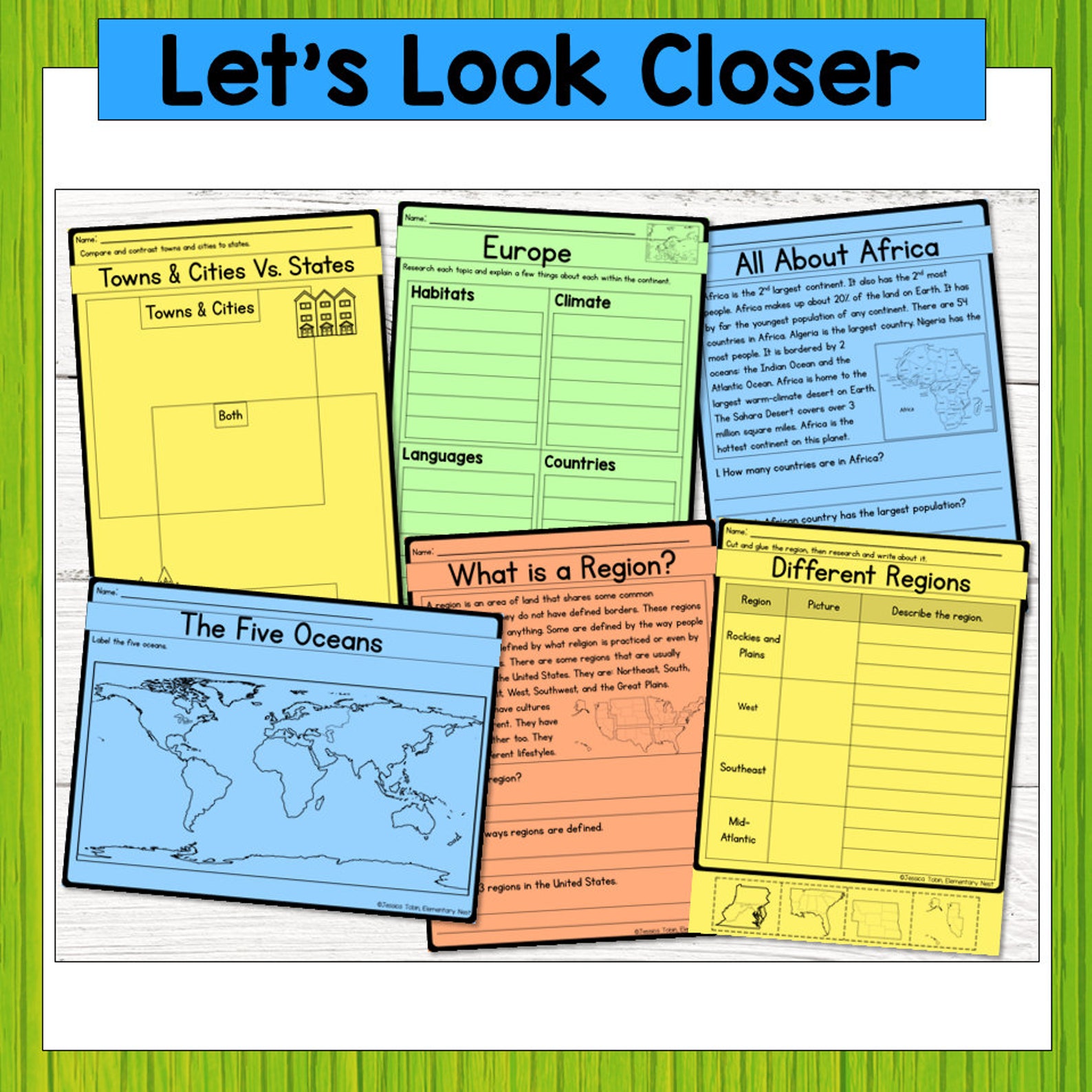 Geography Maps Continents and Oceans, Social Studies Reading Passages ...