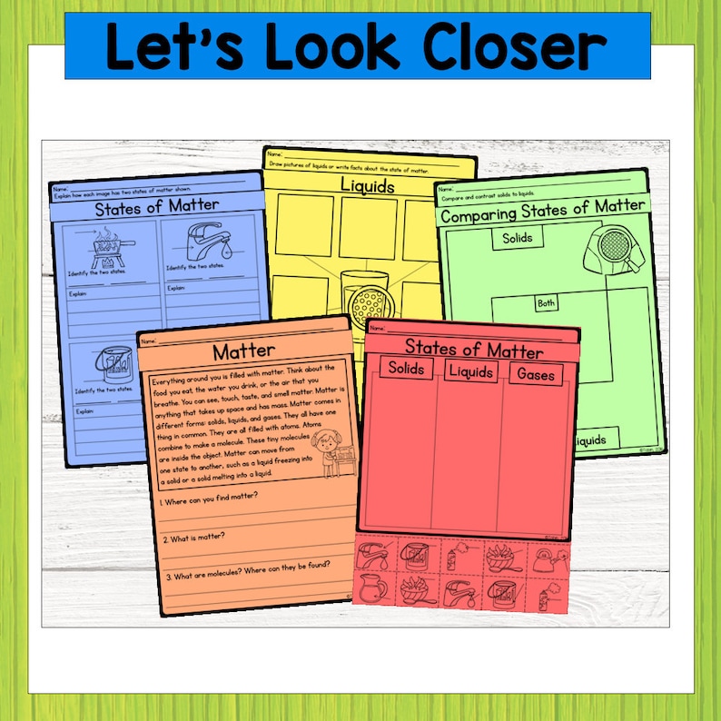 Matter, States of Matter Worksheets, Reading Passages - Properties of ...