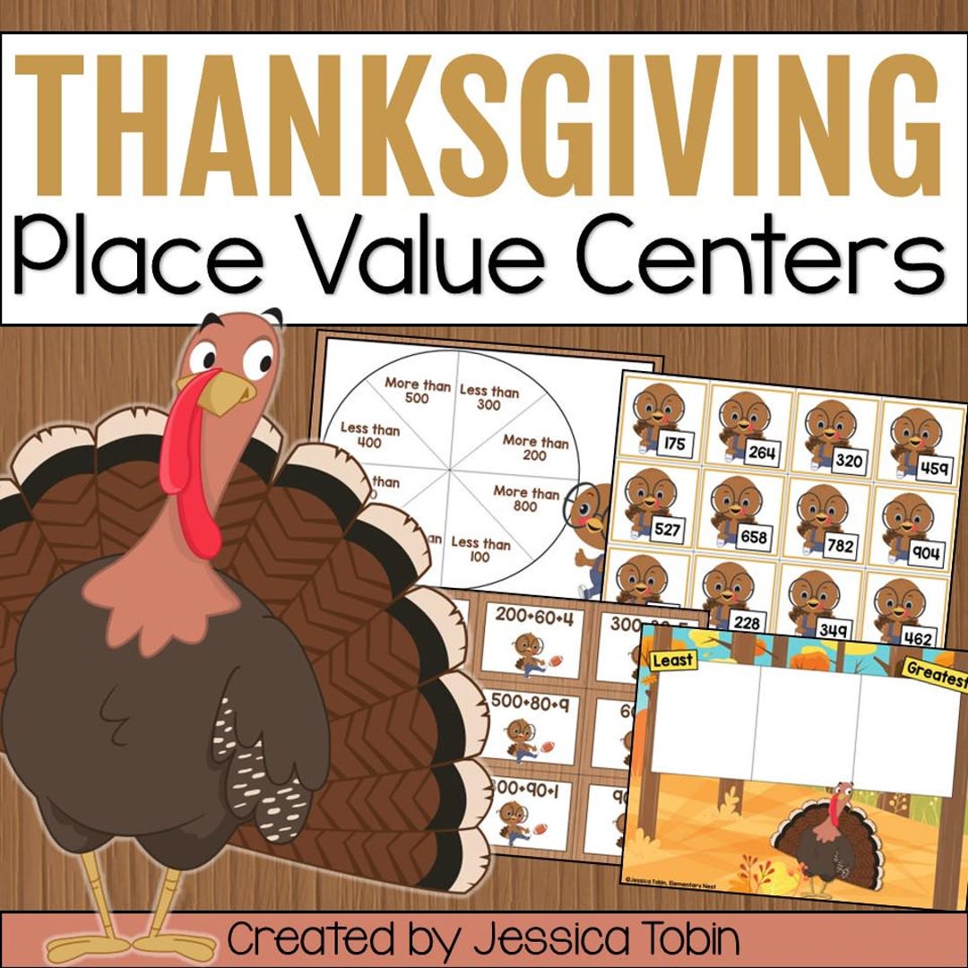 Thanksgiving Math Centers and Activities Thanksgiving Place Value 1st ...