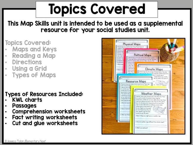 Maps, Map Skills, Types of Maps Unit - Reading Passages and Worksheets ...