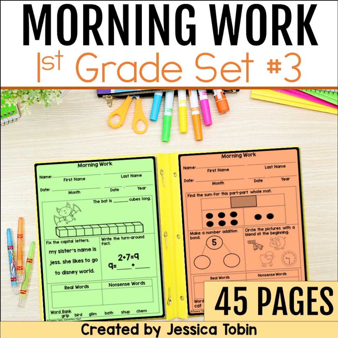 3rd Quarter First Grade Morning Work - February, March Morning Work ...