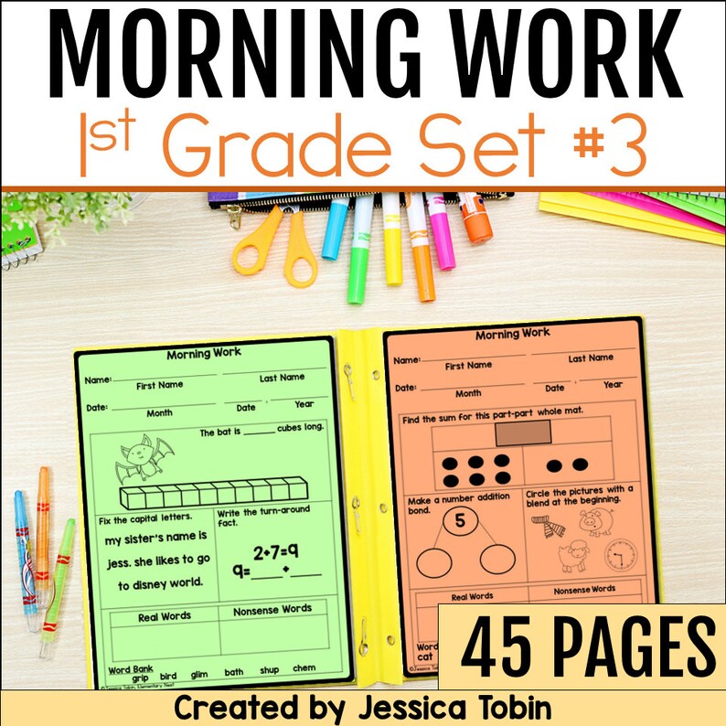 3rd Quarter First Grade Morning Work - February, March Morning Work ...