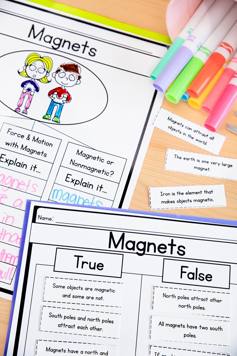 Magnets Unit and Magnetism Activities, Worksheets, and Reading Passages ...