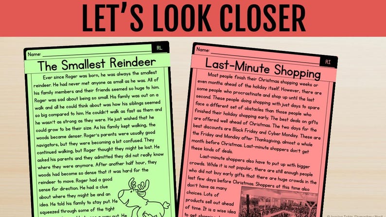 December Reading Comprehension, 4th 3rd Grade Christmas Reading ...