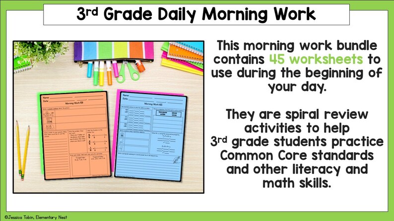 4th Quarter Morning Work 3rd Grade - Math, Phonics, ELA Review ...