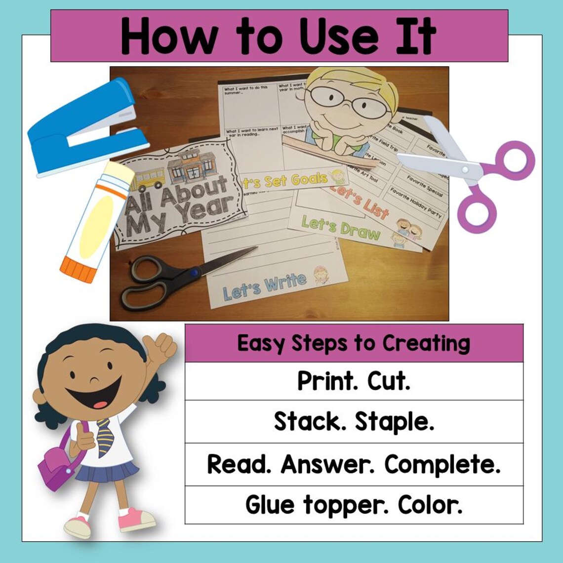 End of the Year Memory Book Writing Craft Flip Book, 1st 2nd Grade ...