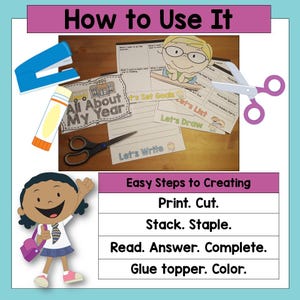 End of the Year Memory Book Writing Craft Flip Book, 1st 2nd Grade ...
