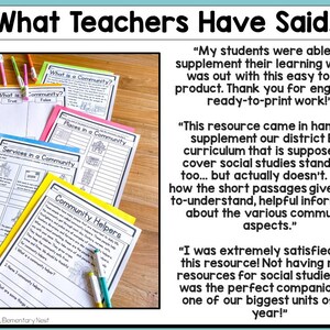 Communities Social Studies Unit: Reading Passages and Worksheets (PDF ...