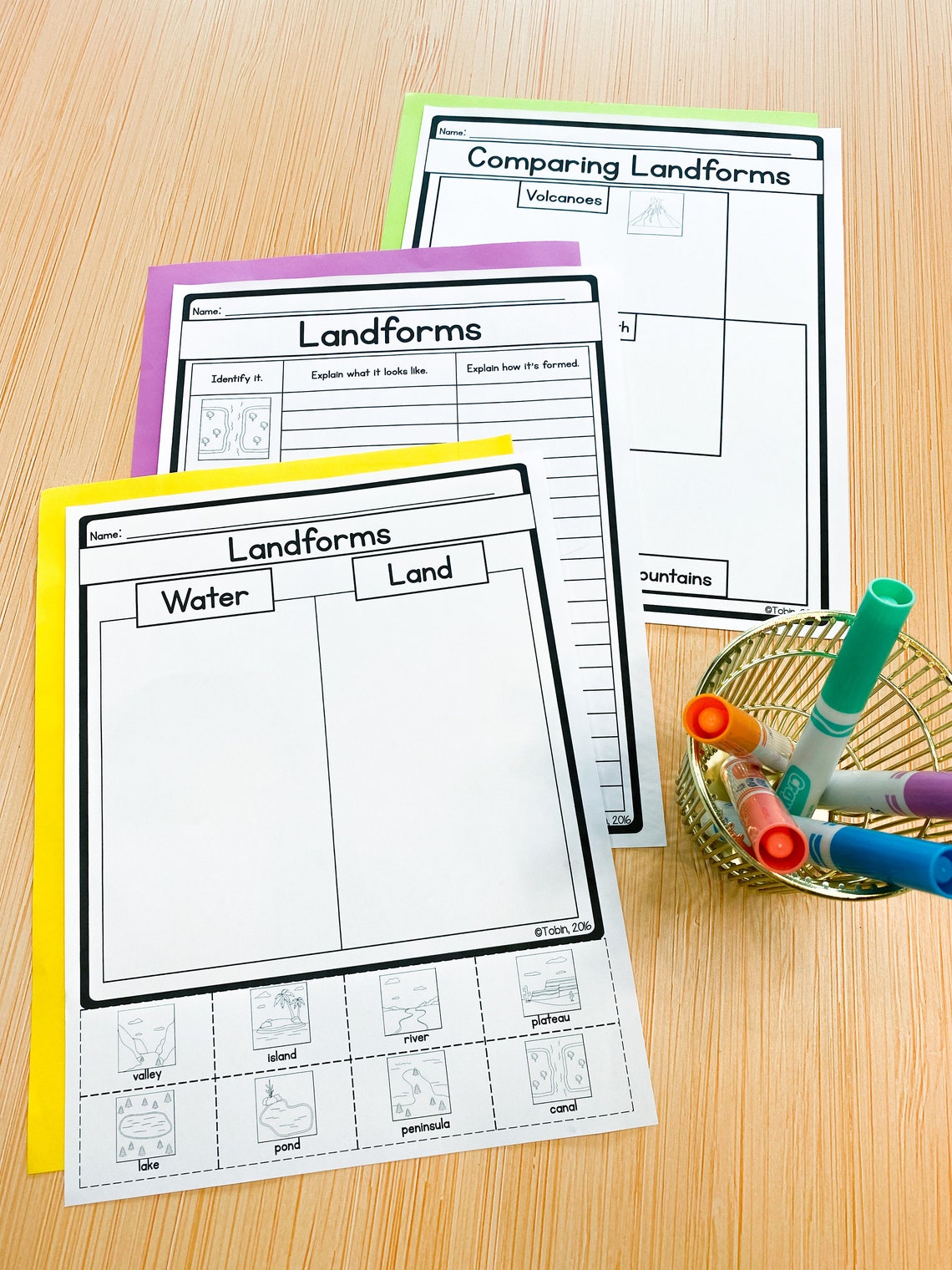 Landform Worksheets Activities and Reading 2nd and 3rd Grade Landforms ...