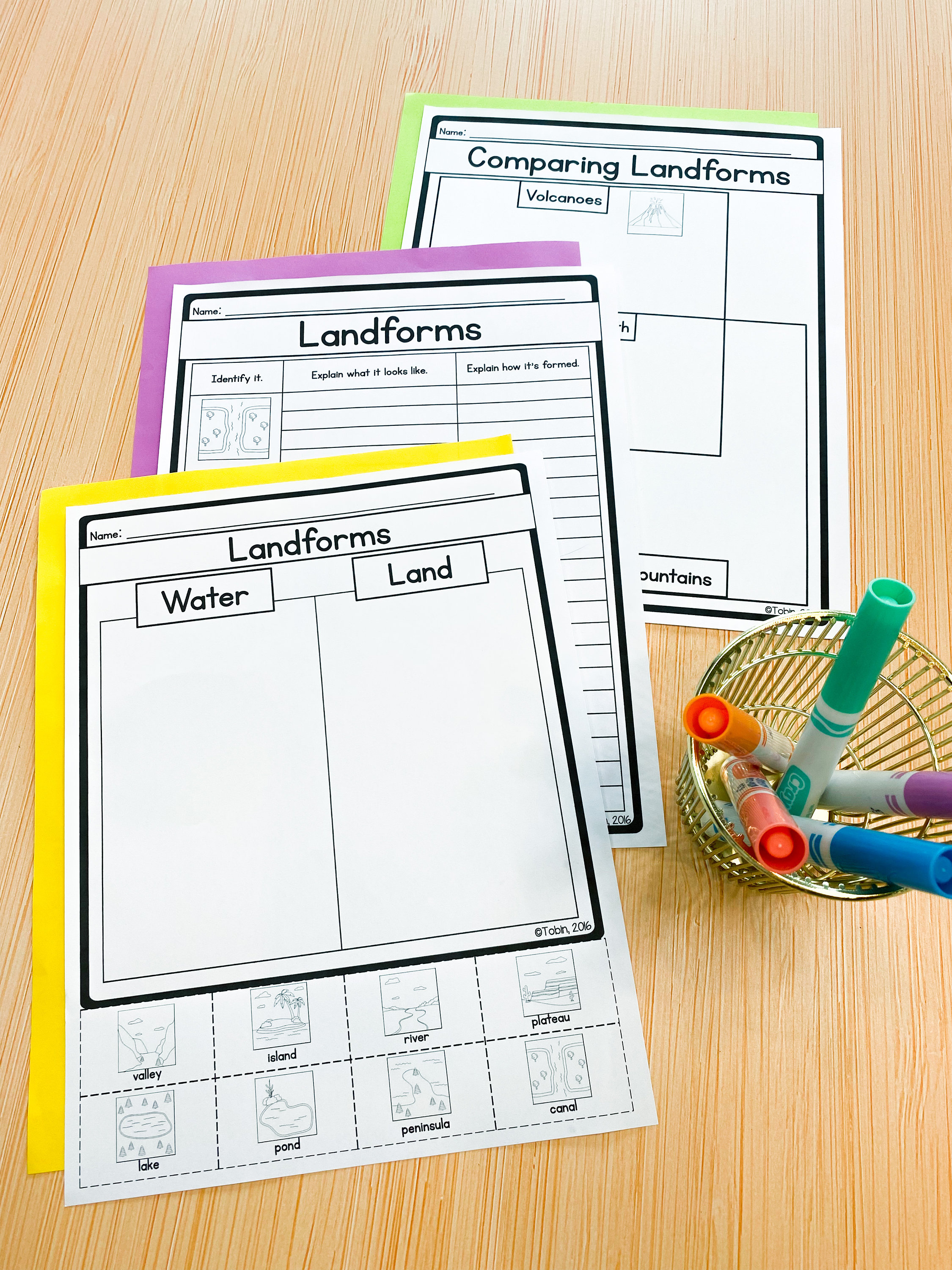Landform Worksheets Activities and Reading 2nd and 3rd Grade Landforms ...