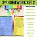 2nd Quarter 3rd Grade Homework With Folder Cover, ELA and Math Review ...
