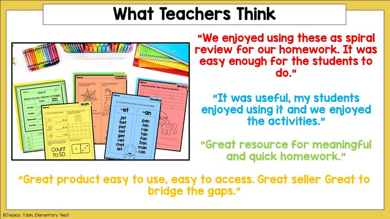 3rd Quarter Kindergarten Homework Packet With Folder Cover, ELA and ...