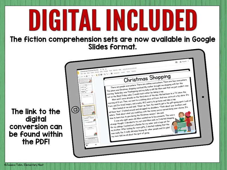 Christmas Reading Comprehension Passages With Writing Activities ...